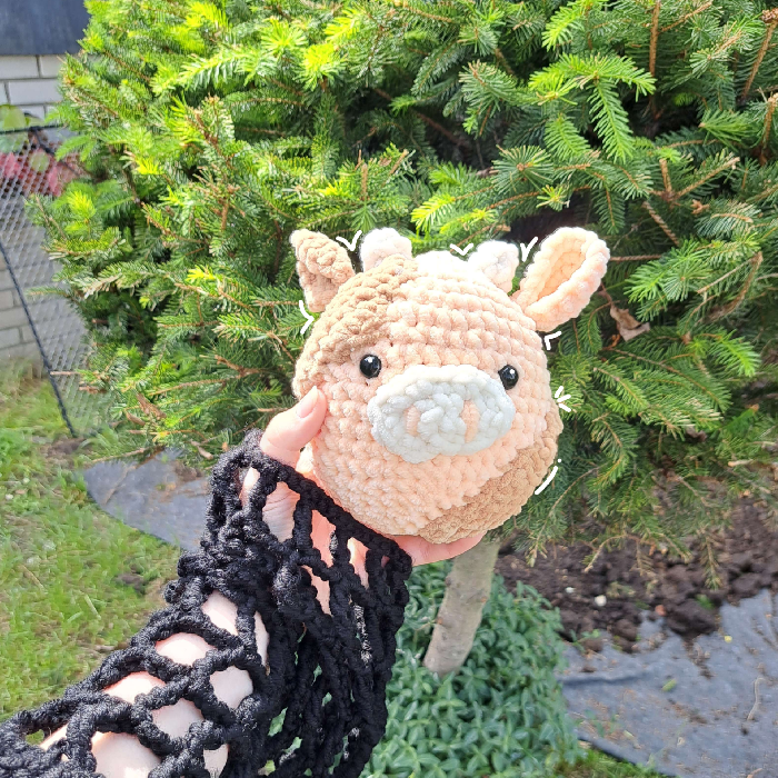 Squishmallow Sušenková Kravička | Háčkovaný plyšák :: aesthetic byN